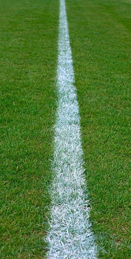 Painted White Line on Empty Soccer Grass Field Stock Photo - Image of ...