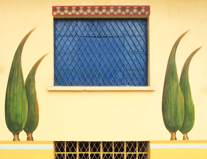 Painted window stock illustration. Illustration of draw - 12321103