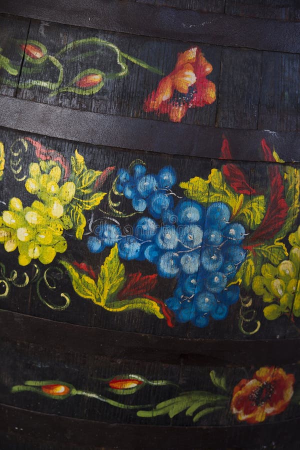 Painted wine barrel stock image. Image of drink, matured - 72144687