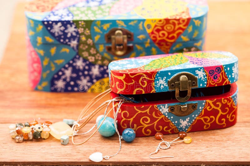 Painted, Wooden Small Boxes for Multiple Purposes and Jewels Stock ...