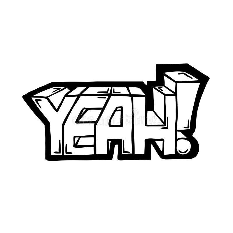 Painted text Yeah! stock illustration. Illustration of calligraphic ...