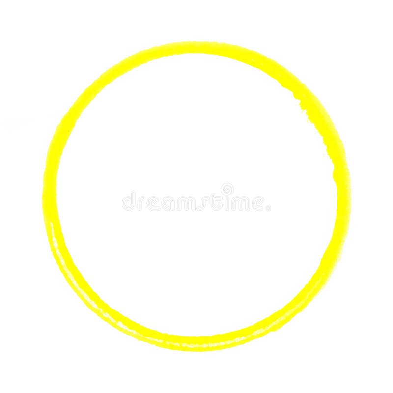 Painted yellow circle stock illustration. Illustration of outline ...