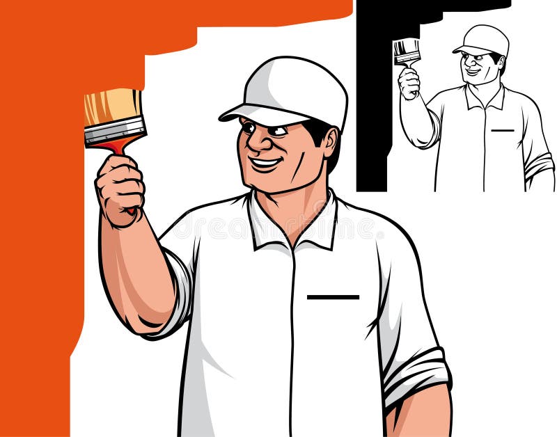 Maintenance man stock illustration. Illustration of paint - 18865188