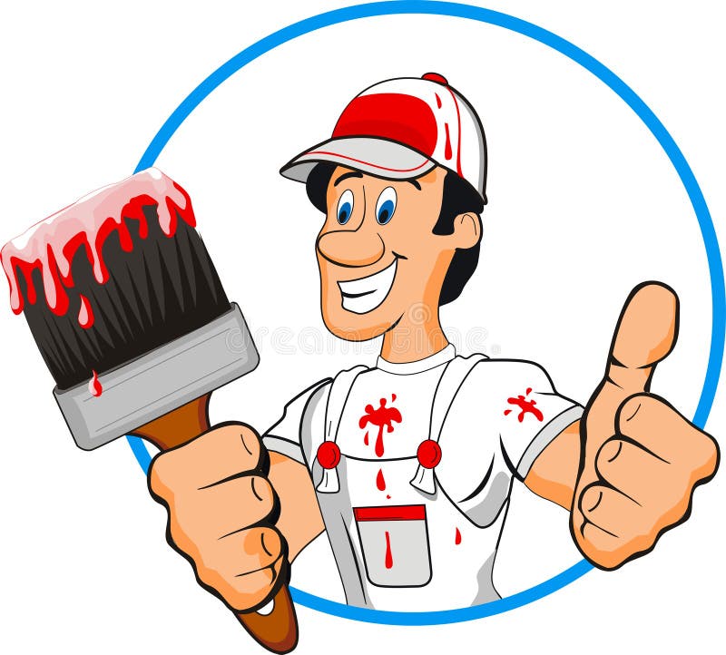 Cartoon painter decorator stock vector. Illustration of person - 31359419