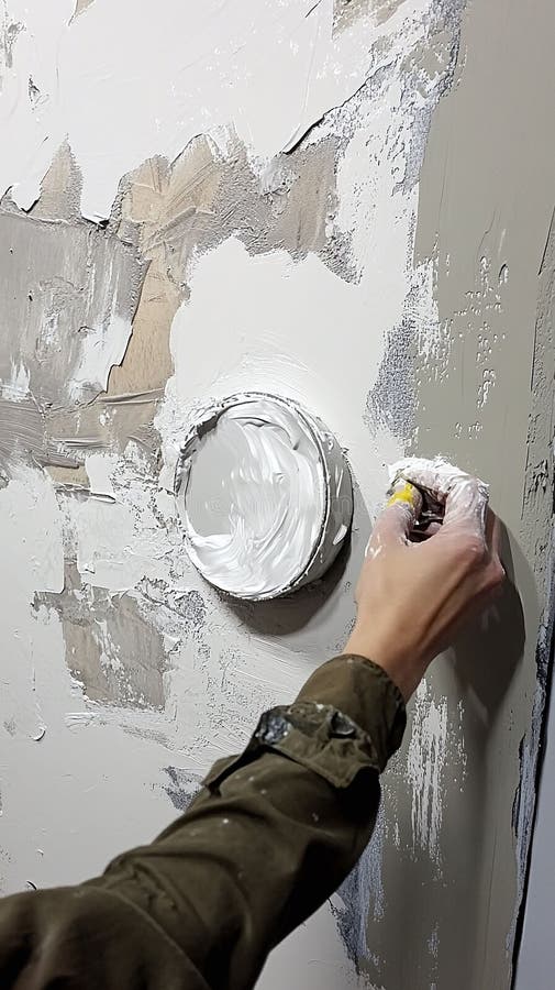 A Painter Applying a Second Coat of Paint To Smooth Out Imperfections ...