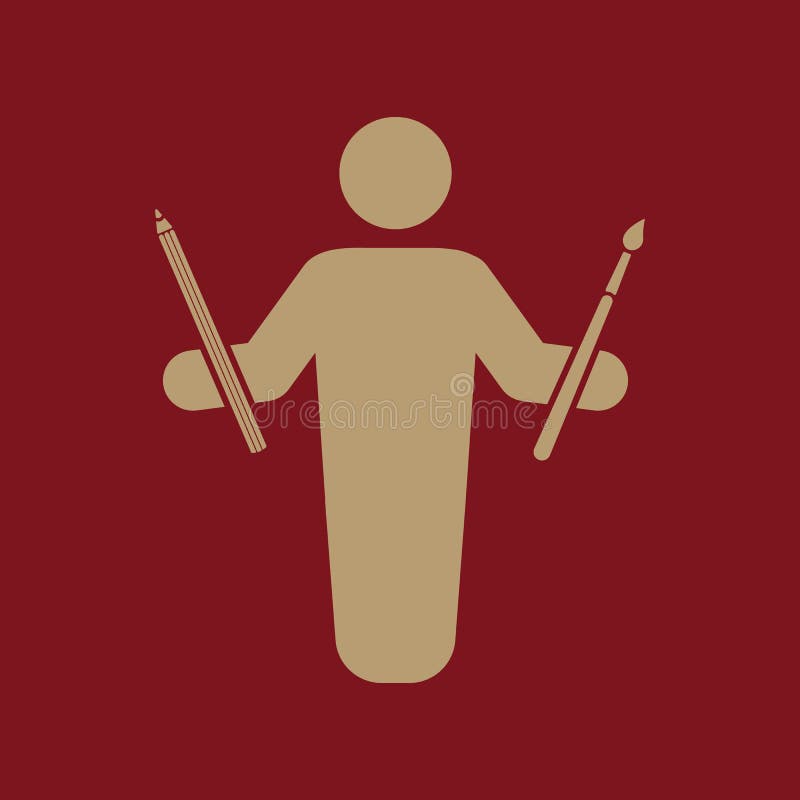 The Painter Avatar Icon. Artist and Craftsman Symbol Stock Vector ...
