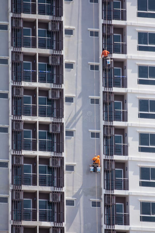 Painter on building. stock image. Image of height, high - 92057699