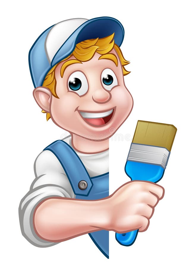 Painter Decorator Handyman Cartoon Character Stock Vector ...