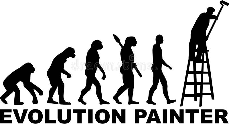 Painter Evolution vector stock vector. Illustration of renovation ...