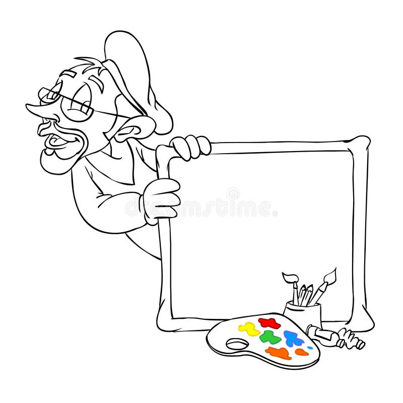 Painter Frame Color Palette Stock Illustration - Illustration of ...