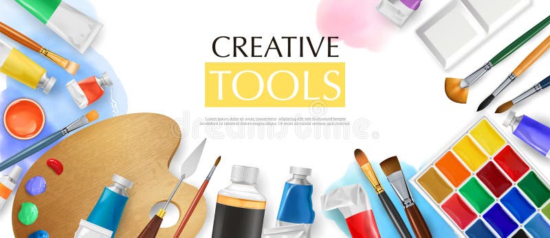 Painter Horizontal Poster stock vector. Illustration of cover - 245376570