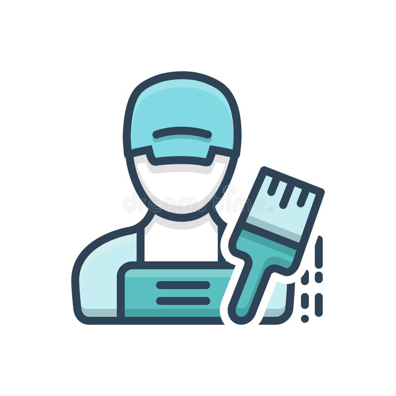Color Illustration Icon for Painter, Painting and Wall Stock Vector ...