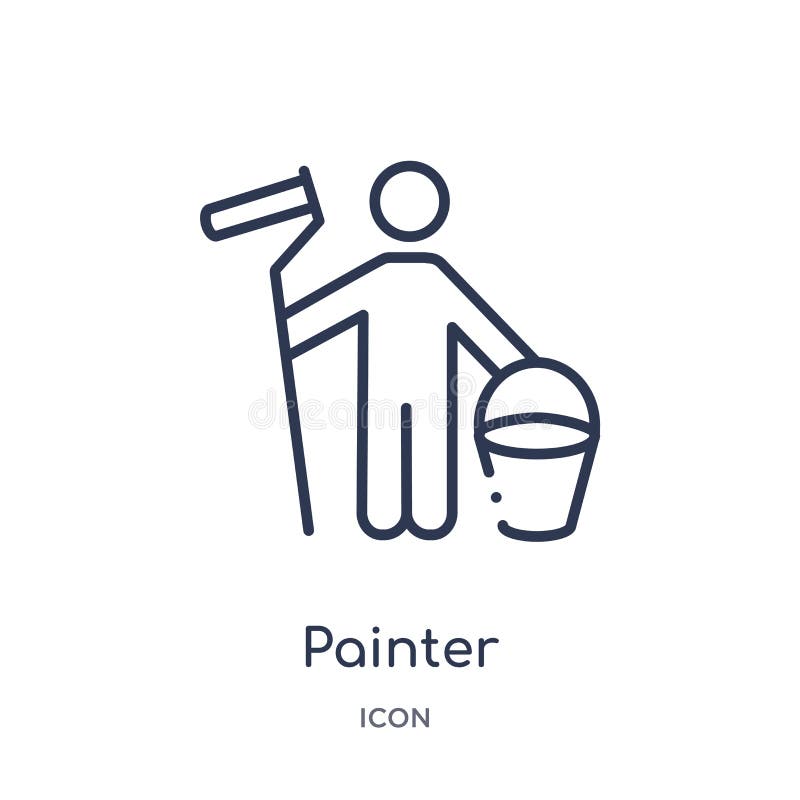 Linear Painter Roller Icon From Construction Tools Outline Collection ...