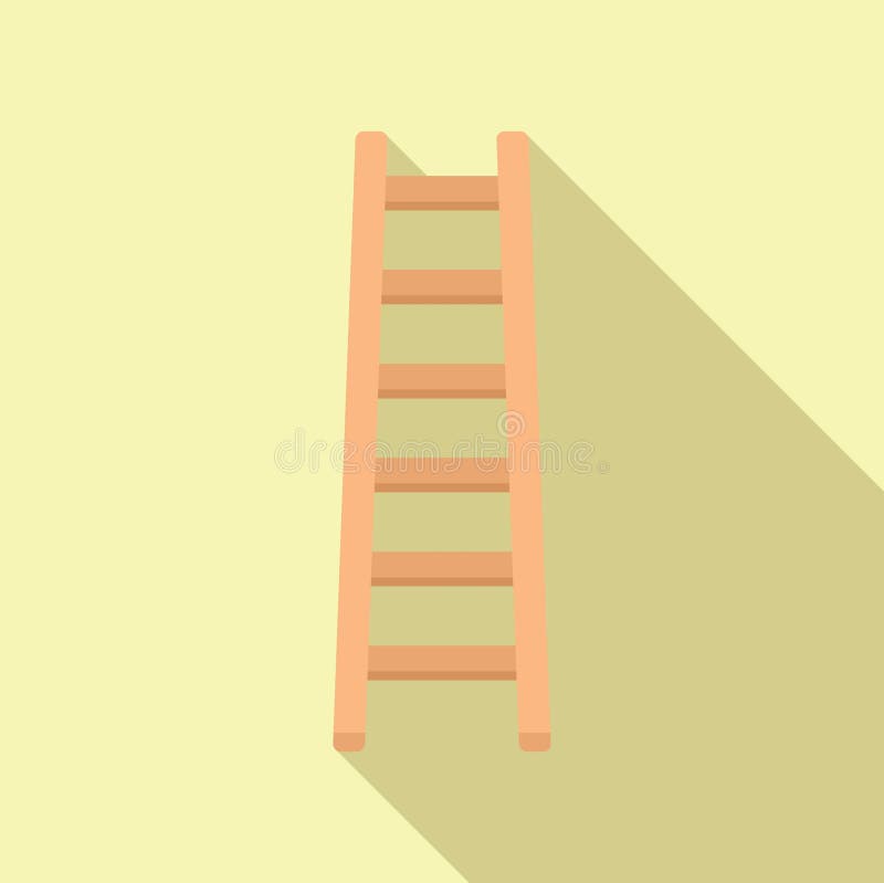 Painter Ladder Icon Flat Vector. Wood Construction Stock Vector ...