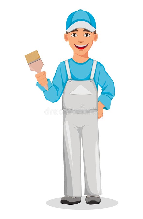 Painter Man. Decorator Cartoon Character Stock Vector - Illustration of ... Painter Man. Decorator Cartoon Character Stock Vector - Illustration of ...