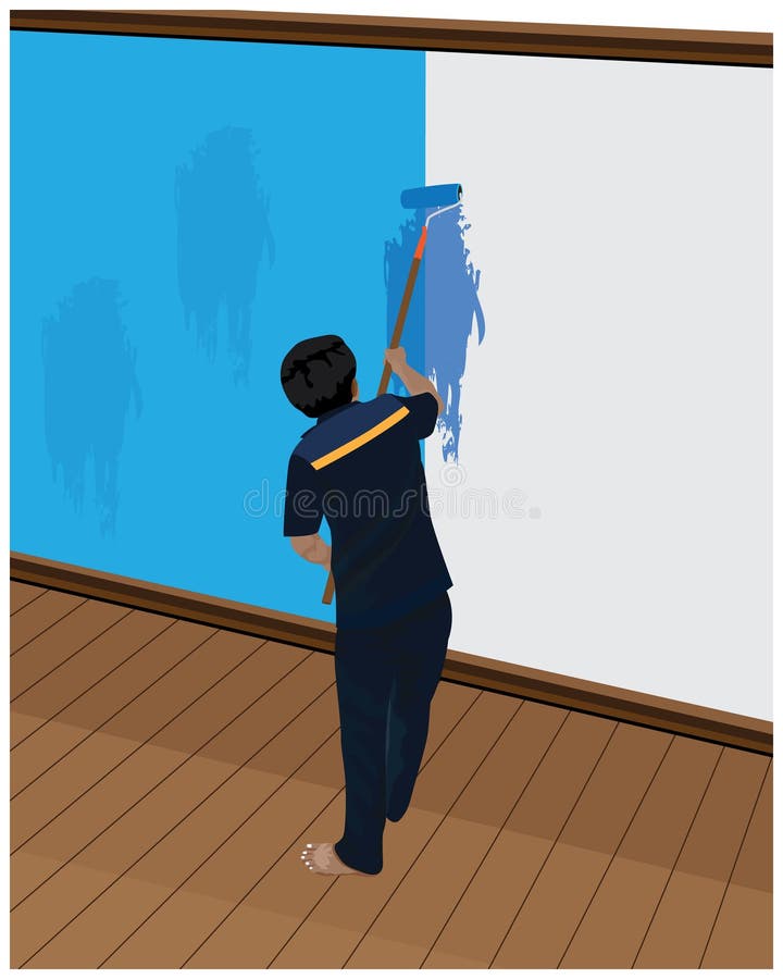 Painter Painting the Wall Vector Design Stock Vector - Illustration of ...