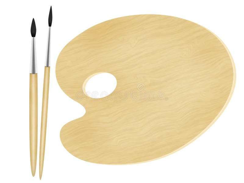 Painter Palette with tools stock illustration. Illustration of ...