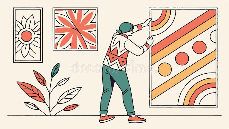 Painter and Picture Frames, Art Studio Scene Vector Design Generative ...