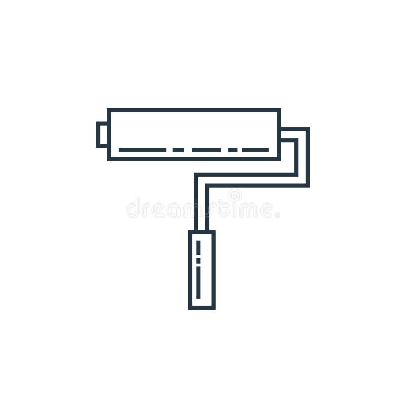 Painter Roller Icon Vector from Construction Concept. Thin Line ...