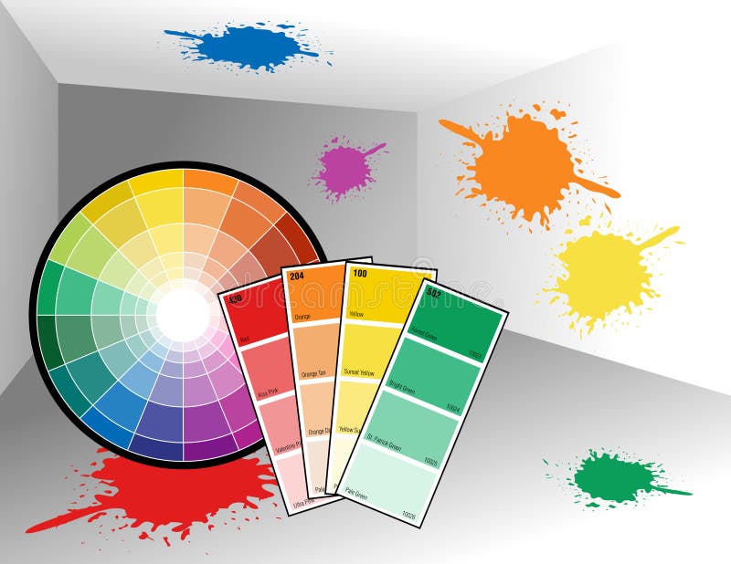 Painter Room with Color Wheel Stock Vector - Illustration of color ...