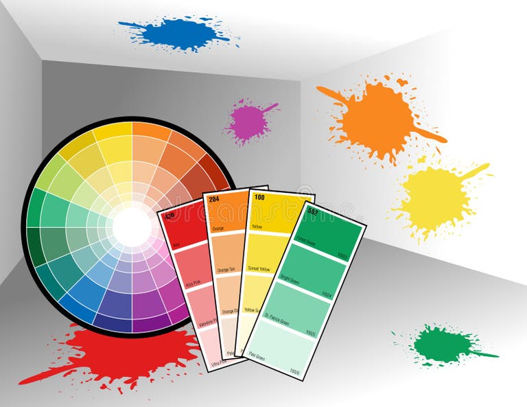 Painter Room with Color Wheel Stock Vector - Illustration of color ...