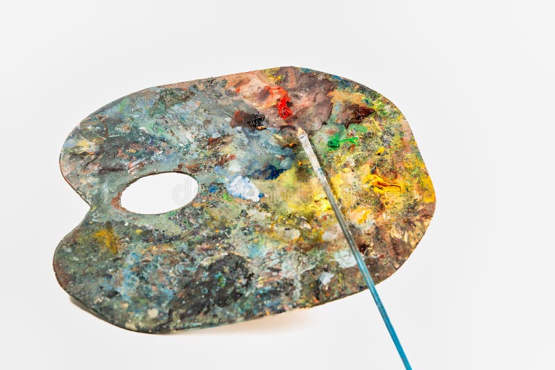 Painter`s Palette with Lots of Scattered Colors Stock Illustration ...