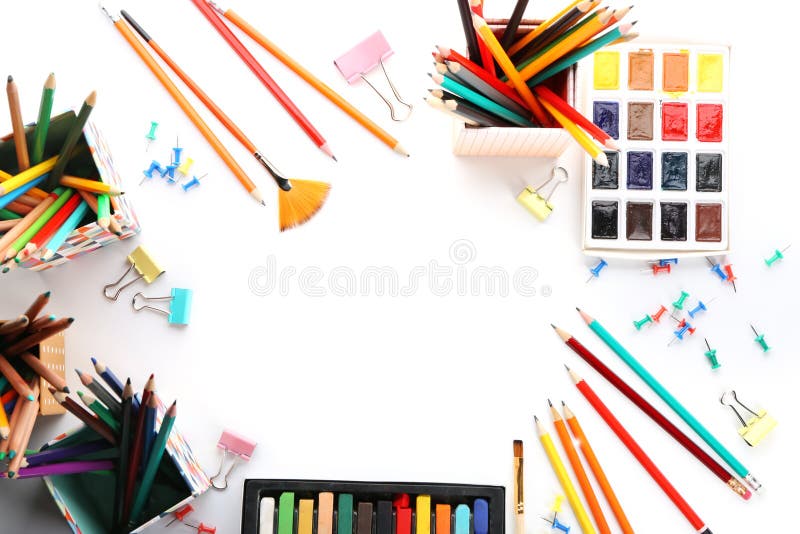 Painter S Tools and Supplies on White Background Stock Photo - Image of ...