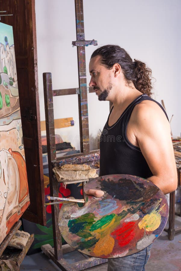 Painter stock image. Image of paintbrush, author, male - 35136883