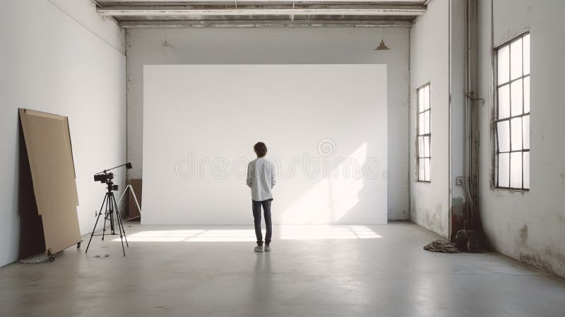 Painter Standing in Front of a White Wall. Generative AI Stock ...