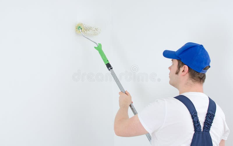 Painter in uniform stock photo. Image of brush, clothing - 36572828