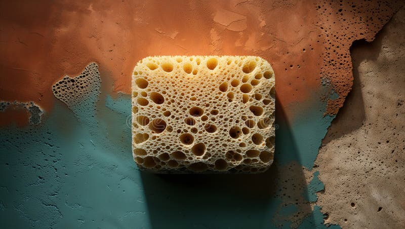 Painter Using Sponge for Painting Wall with Two Tone Effect Stock ...