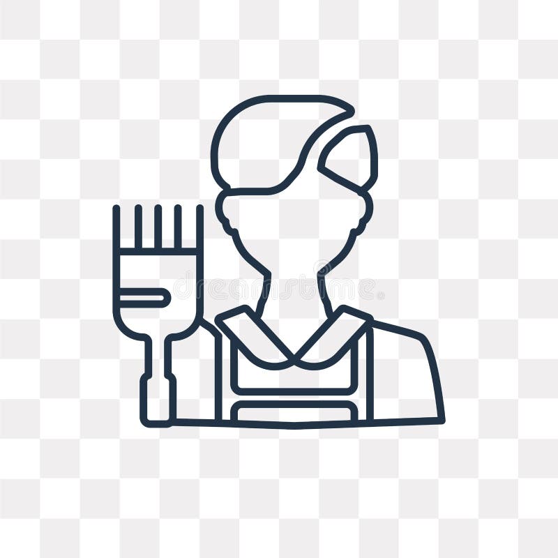 Painter Vector Icon Isolated on Transparent Background, Linear P Stock ...
