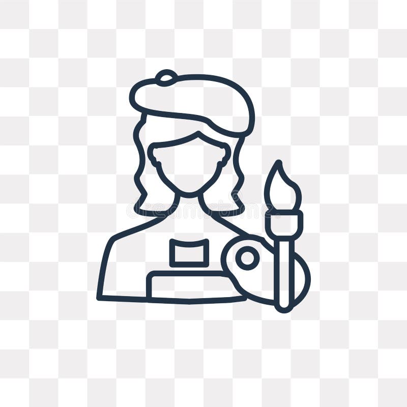 Painter Vector Icon Isolated on Transparent Background, Linear P Stock ...