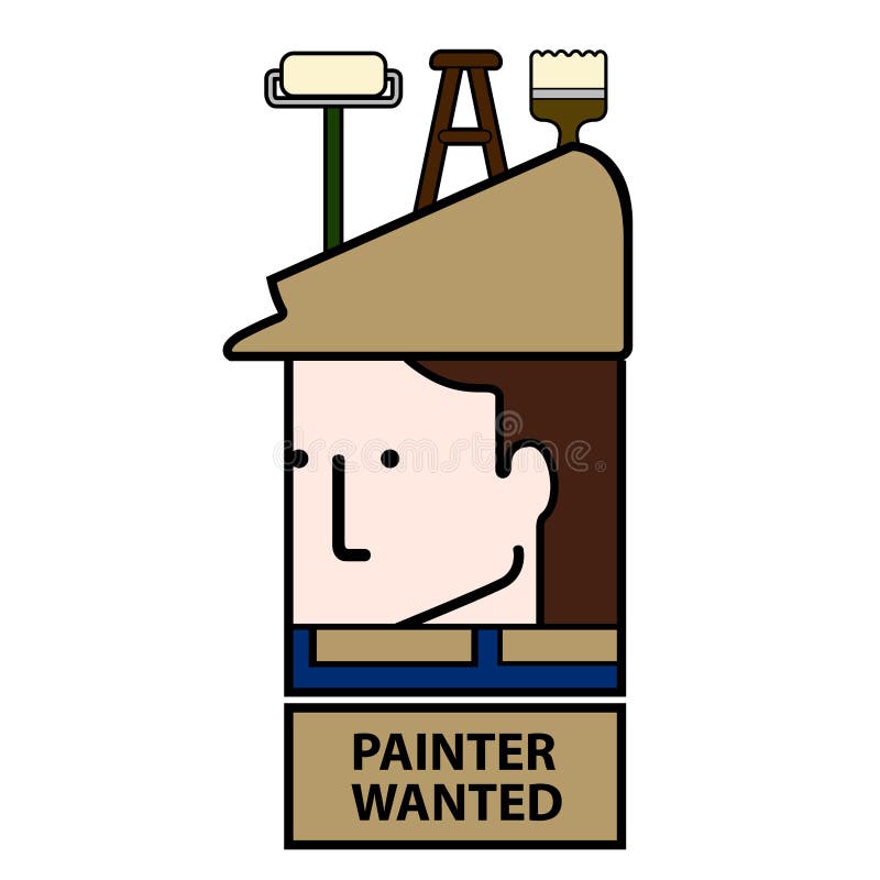Painter Wanted Avatar Image Stock Vector - Illustration of worker ...
