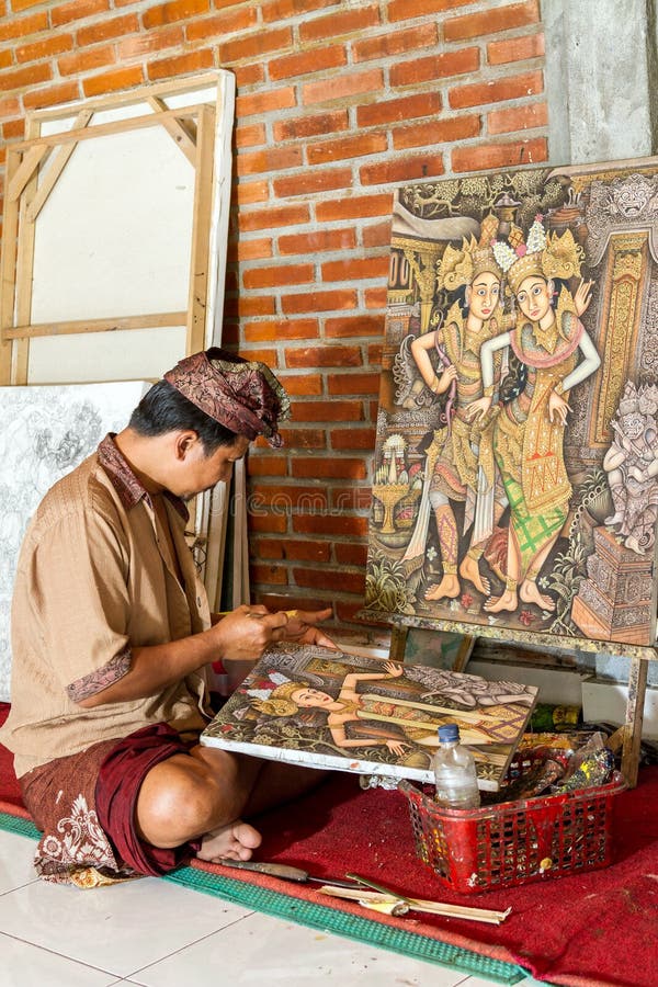 Painter at work stock photo. Image of studio, paintbrush - 27677720