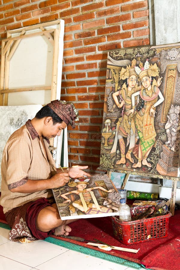 Painter at work stock photo. Image of studio, paintbrush - 27677720