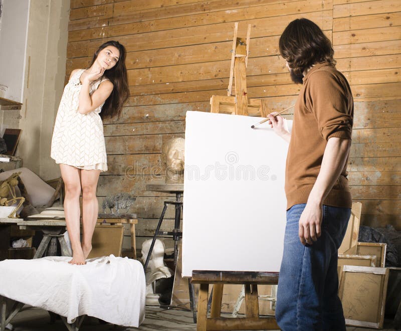 Painter at work stock photo. Image of life, brush, horizontal - 31775236