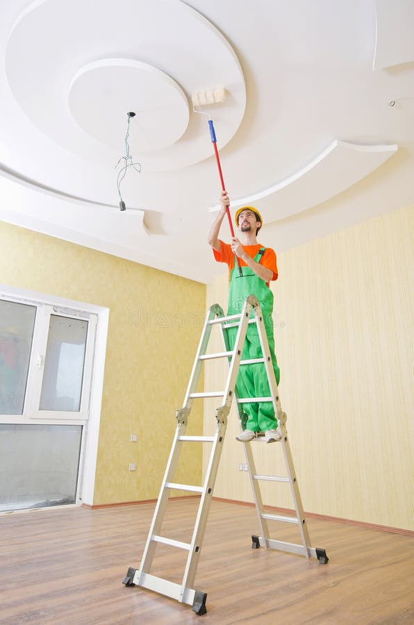 Painter Worker during His Job Stock Photo - Image of paintbrush ...