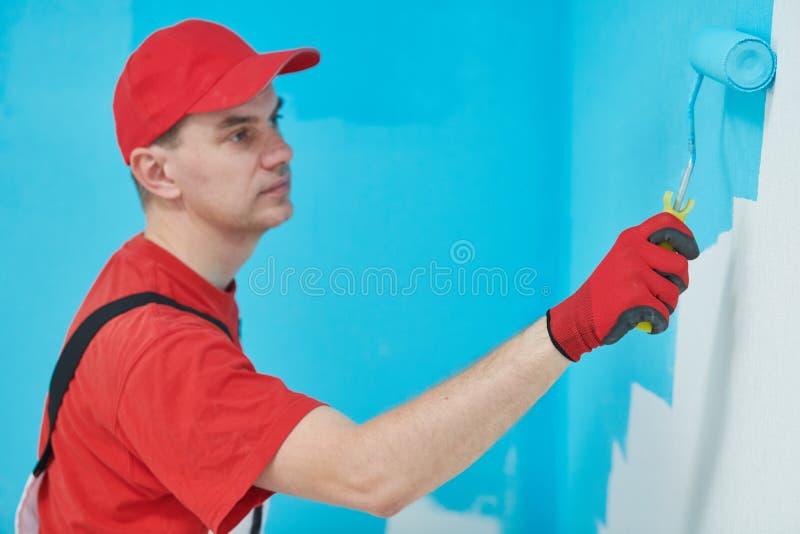 House painter at work stock image. Image of person, plasterer - 27357813