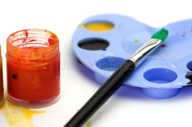 Painter workplace stock image. Image of tools, isolated - 5120387