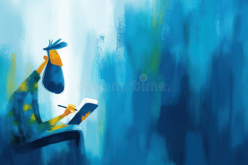 Apostle Paul Writing an Epistle while in Prison Stock Illustration ...