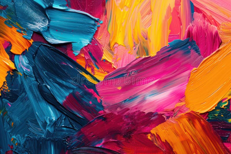 Painterly Texture Abstract Background Using Bold Bright Brushstrokes ...