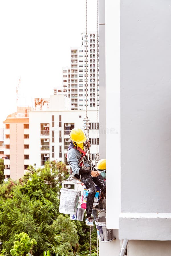 Painters are Painting the Building Editorial Stock Photo - Image of ...