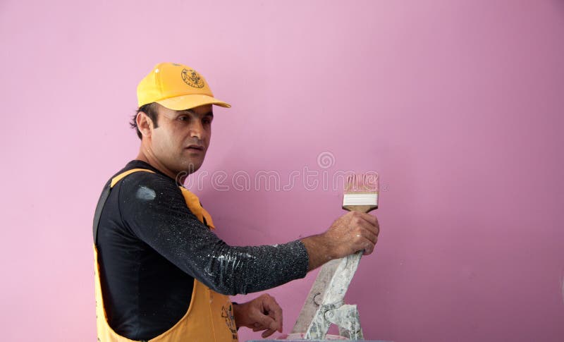 Painters Painting Construction Worker Workman Stock Image - Image of ...