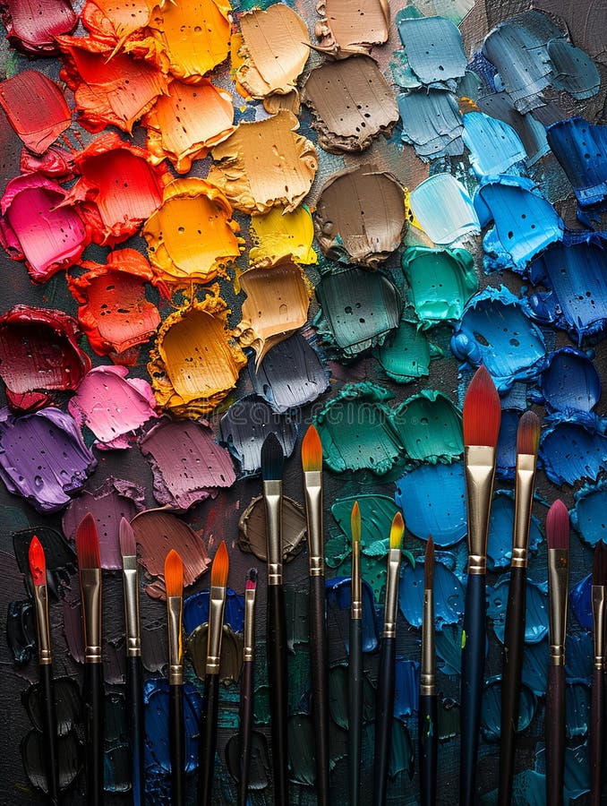 Painters Palette with Vibrant Colors Stock Image - Image of ...