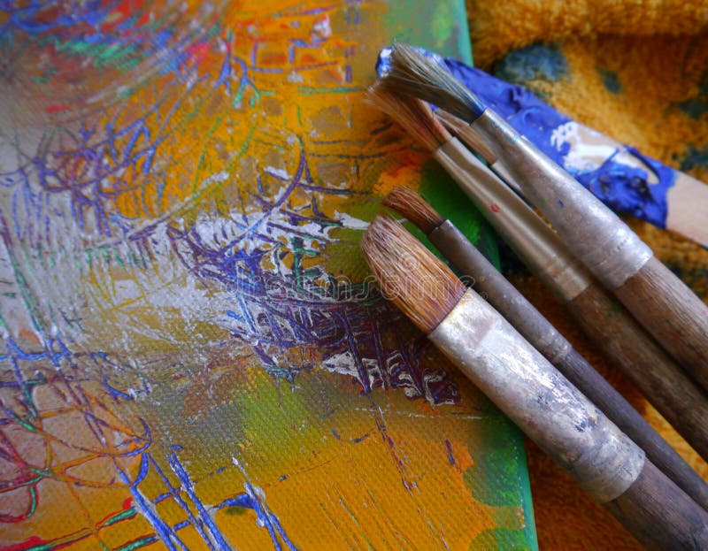 Painting Art Tools Creative Painting Stock Image - Image of performer ...