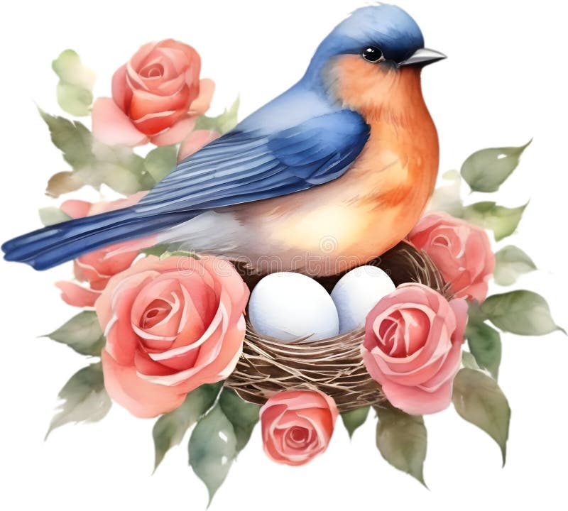 Bird Hatches Eggs in the Nest. AI-Generated. Stock Photo - Illustration ...