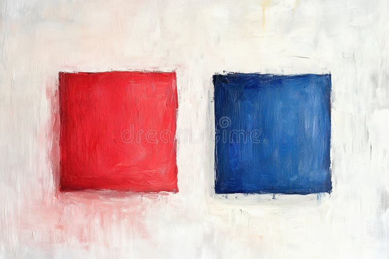Painting with 2 Blocks - Red and Blue Stock Illustration - Illustration ...