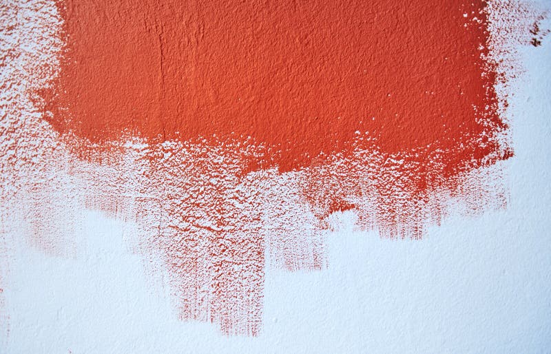 Painting the Blue Wall with Red Color Stock Photo - Image of blue ...