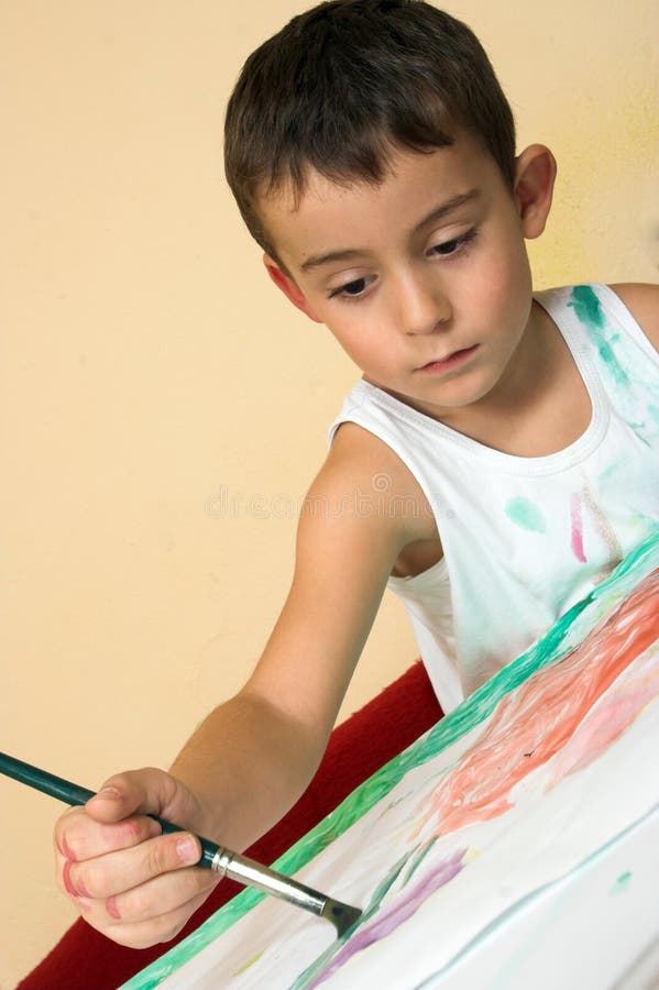 Painting boy stock photo. Image of young, little, painter - 7144624